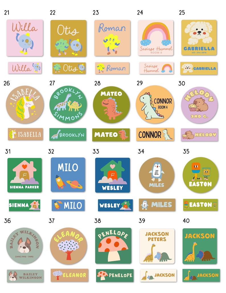 Custom Name School Label for Kids Cute Durable Lunchbox Sticker Water ...