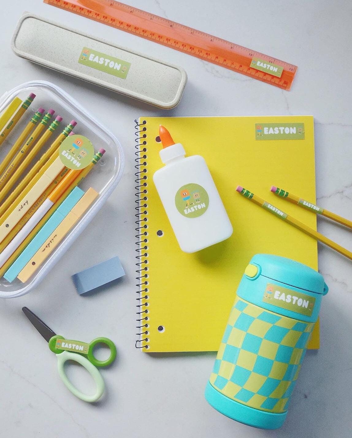 Durable School Name Label Back to School Sticker for Kids Cute ...