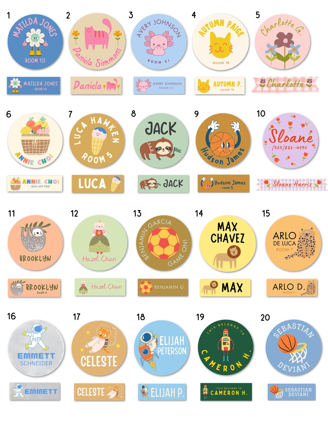 Durable School Name Label Back to School Sticker for Kids Cute ...