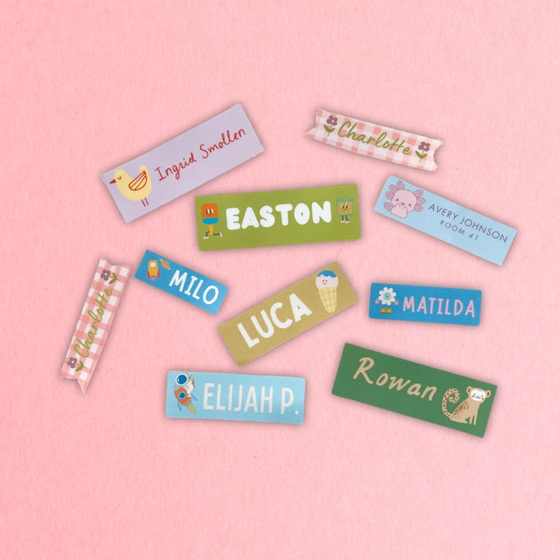 Custom Name School Label for Kids Cute Durable Lunchbox Sticker Water ...