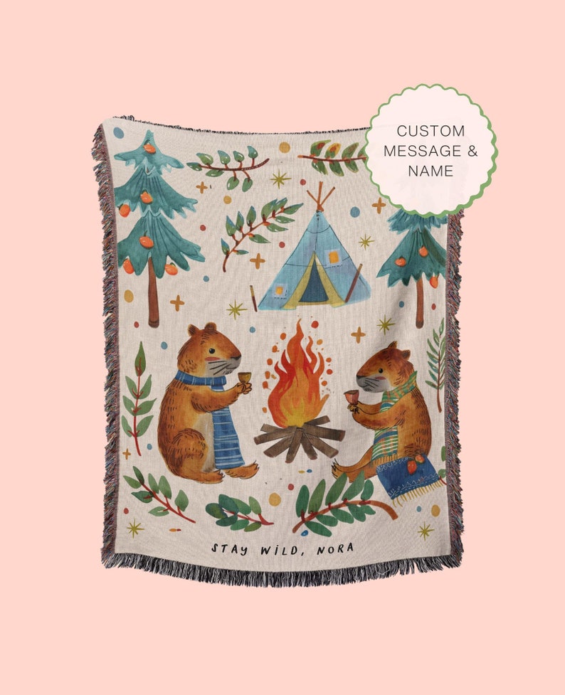 Custom Children Blanket Woven Cotton Personalized Baby Gift Nursery ...