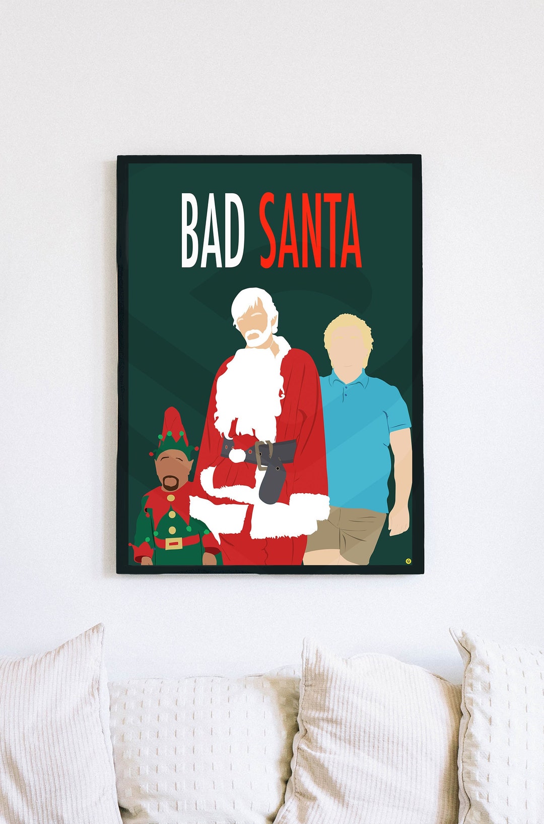 Bad Santa Art TV Movie Alternative Minimal Poster Print Wall Art Gift ...