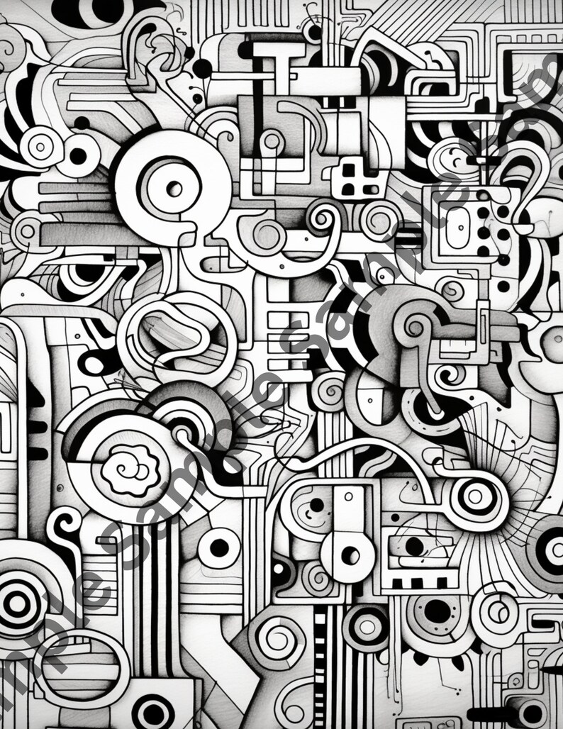 Intricate Abstract Shapes Coloring Book: 50 Printable PDF Pages for ...