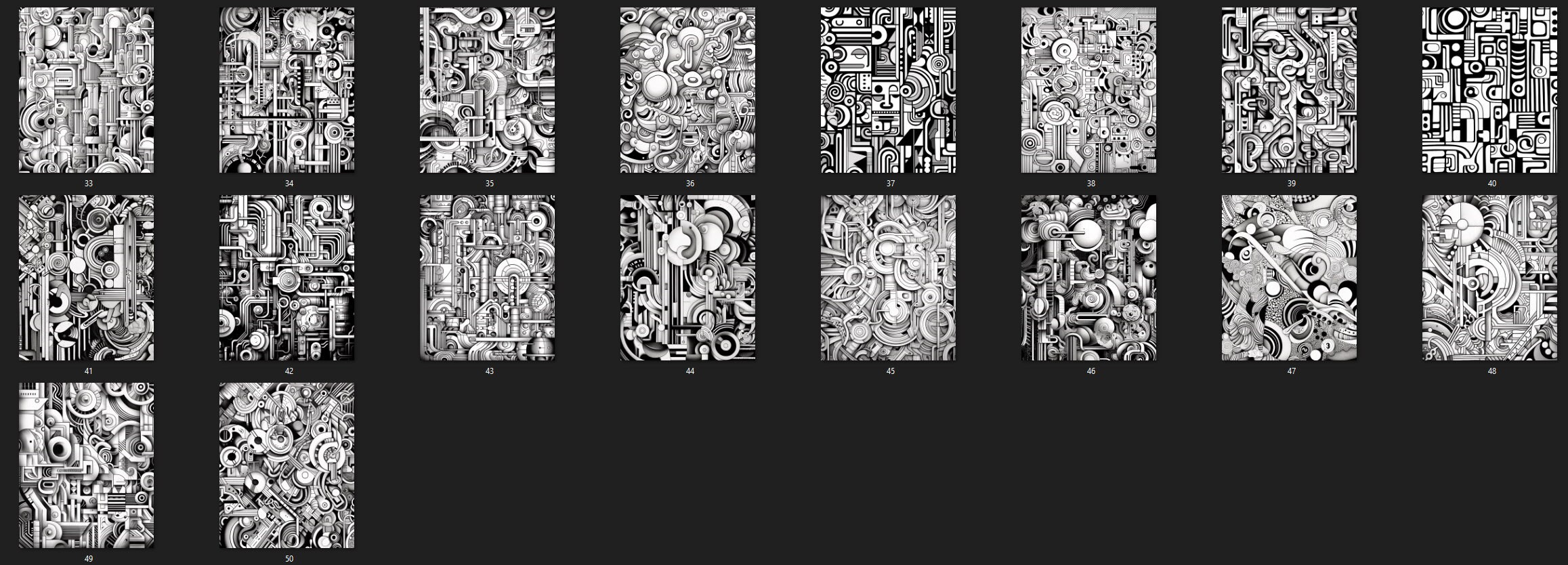 Intricate Abstract Shapes Coloring Book: 50 Printable PDF Pages for ...