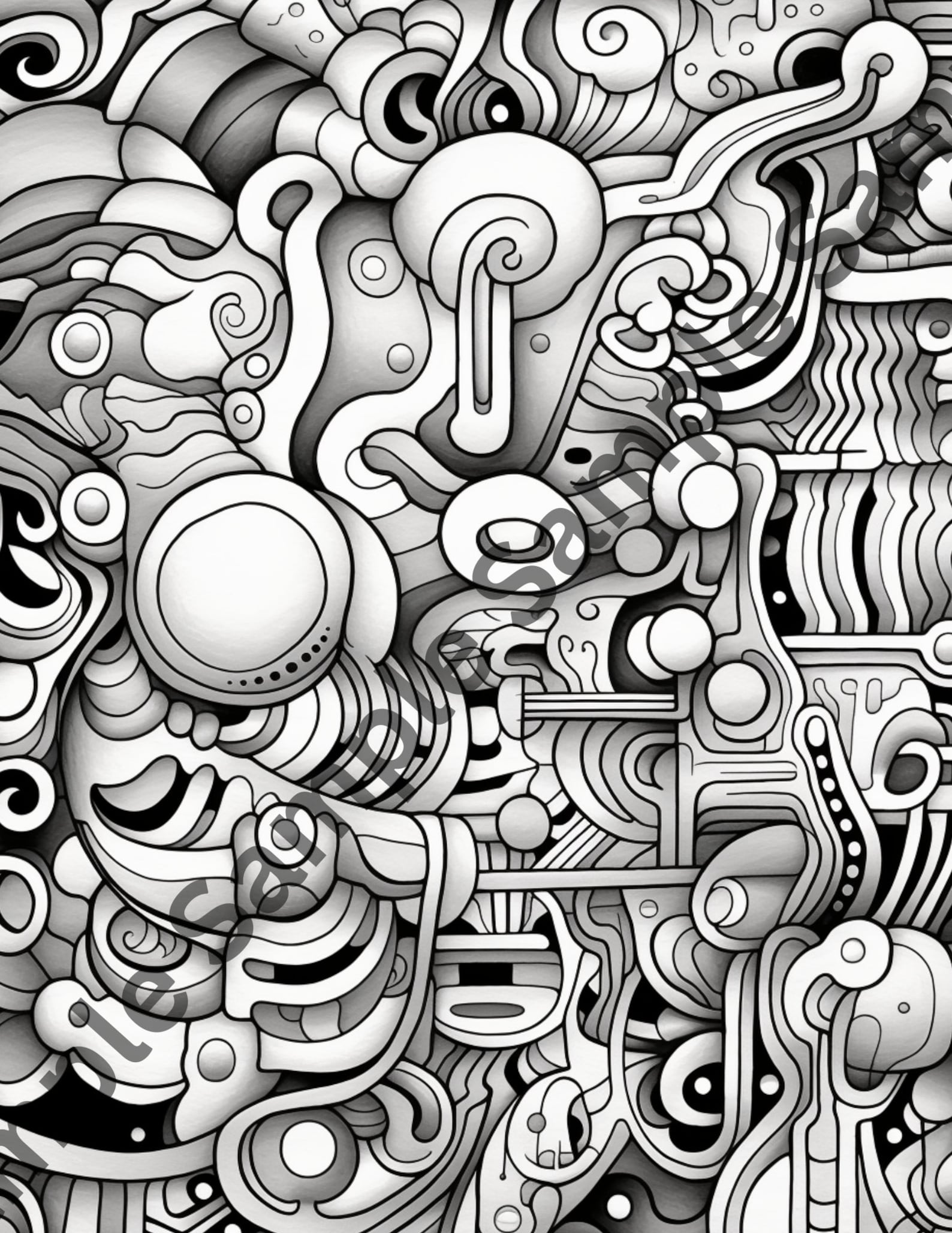 Intricate Abstract Shapes Coloring Book: 50 Printable PDF Pages for ...