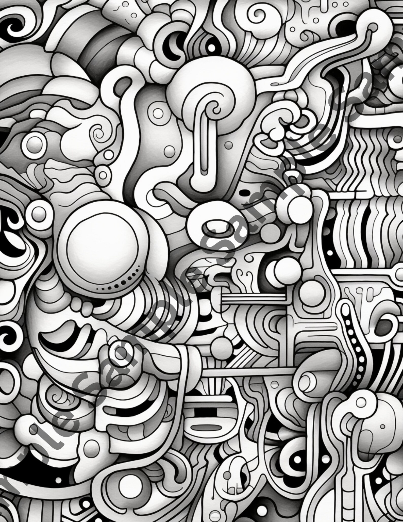 Intricate Abstract Shapes Coloring Book: 50 Printable PDF Pages for ...