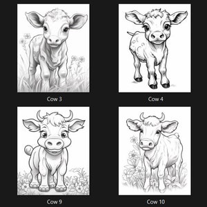 PDF Print Cute Cow Coloring Book: 26 Pages of Joyful Cow Illustrations ...
