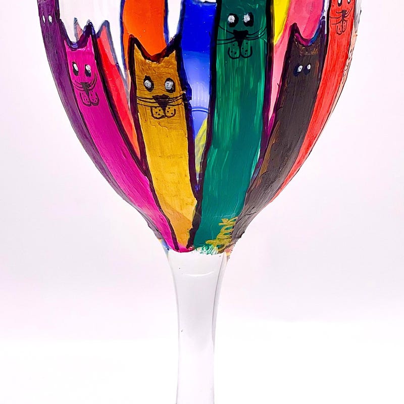 Cat Wine Glass - Etsy