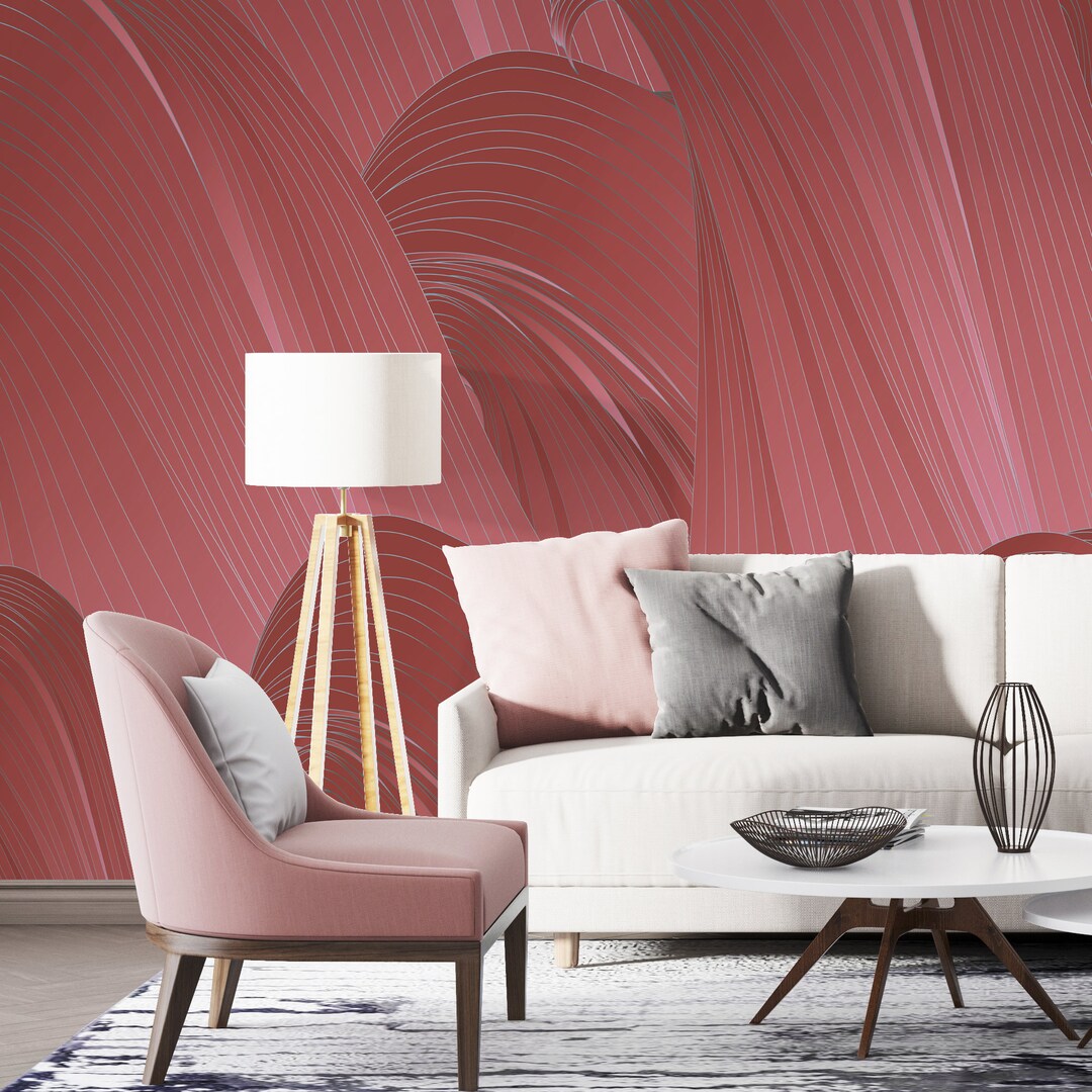 Blue Wavy Lines Wallpaper: Modern and Contemporary Wall Decor, Blue ...