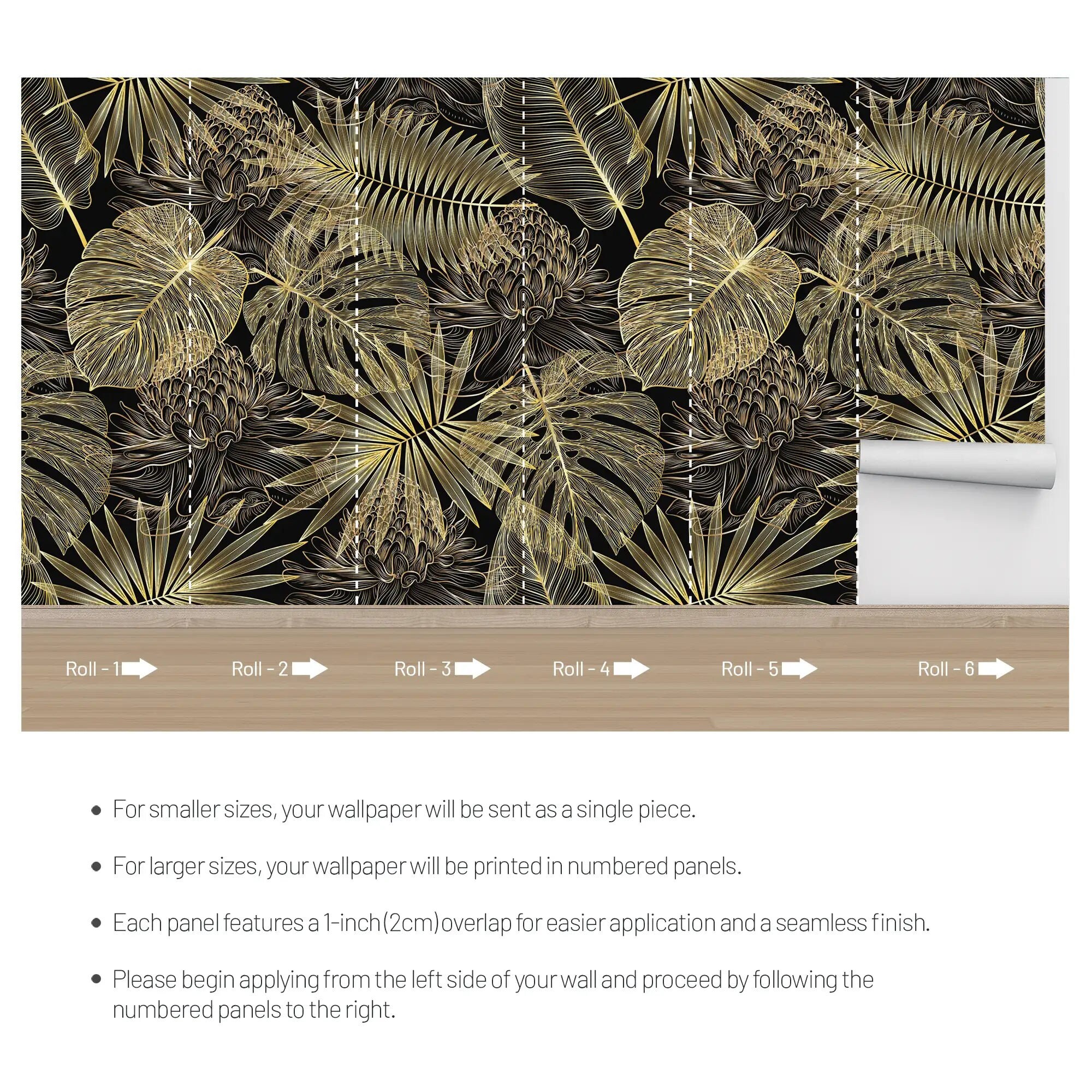 Tropical Leaf Pattern Peel and Stick Wallpaper Modern Plant Design for ...