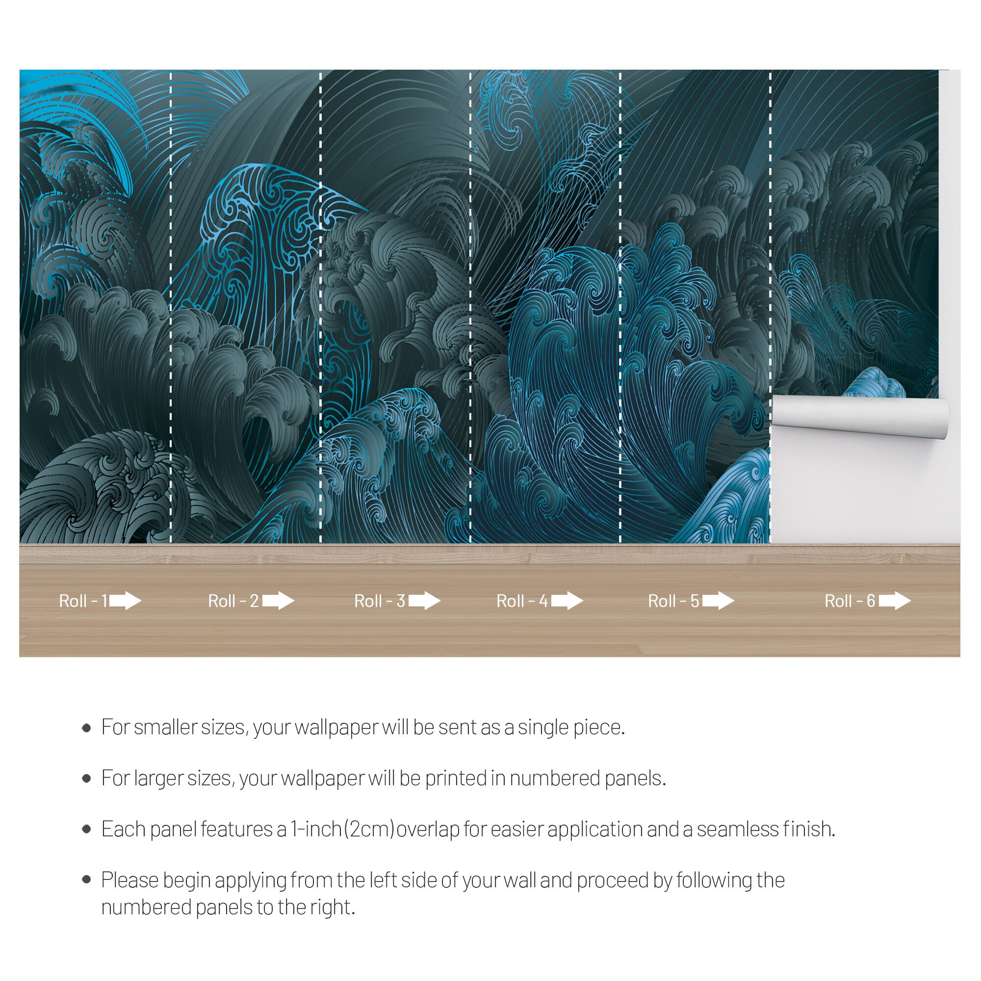 Bold Pattern Abstract Wave Wallpaper: Peel and Stick, Adhesive Wall ...