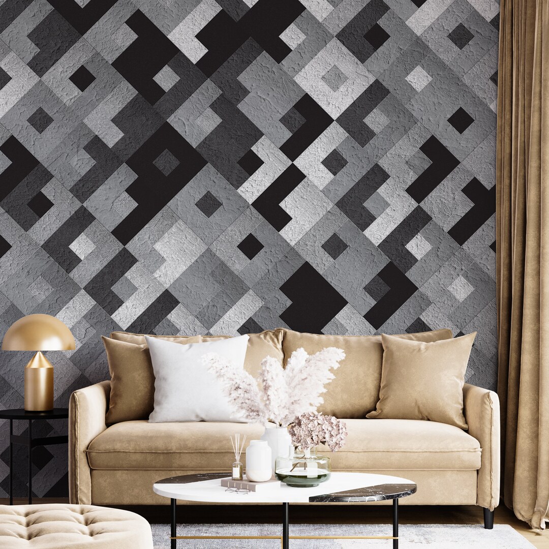 Colorful Geometric Pattern Wallpaper Peelable, Stickable, Ideal for ...