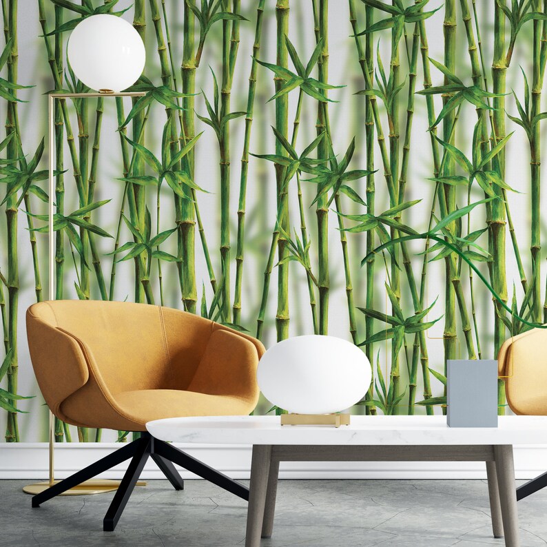 Boho Bamboo Forest Wallpaper Peel and Stick Temporary Wall Murals for ...