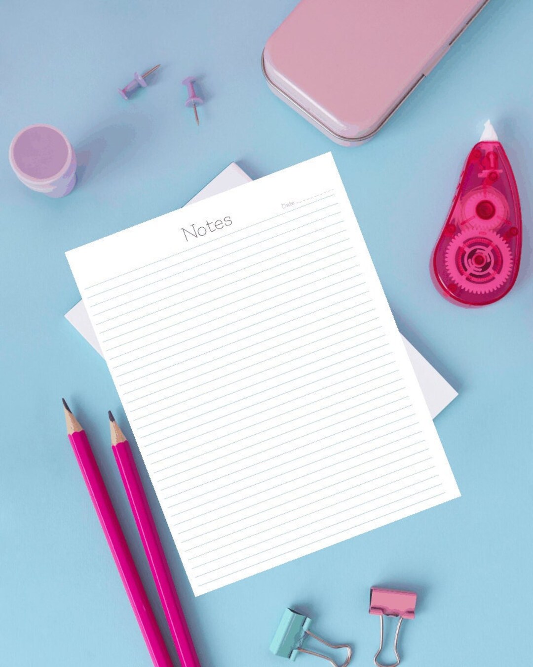 Notes Page Printable Lined Note Paper Notes Page Fall - Etsy