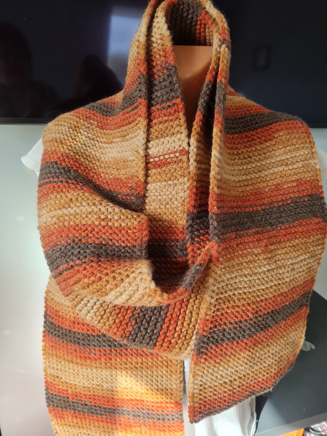 Extra Long Knitted Scarf, Warm and Thick - Etsy