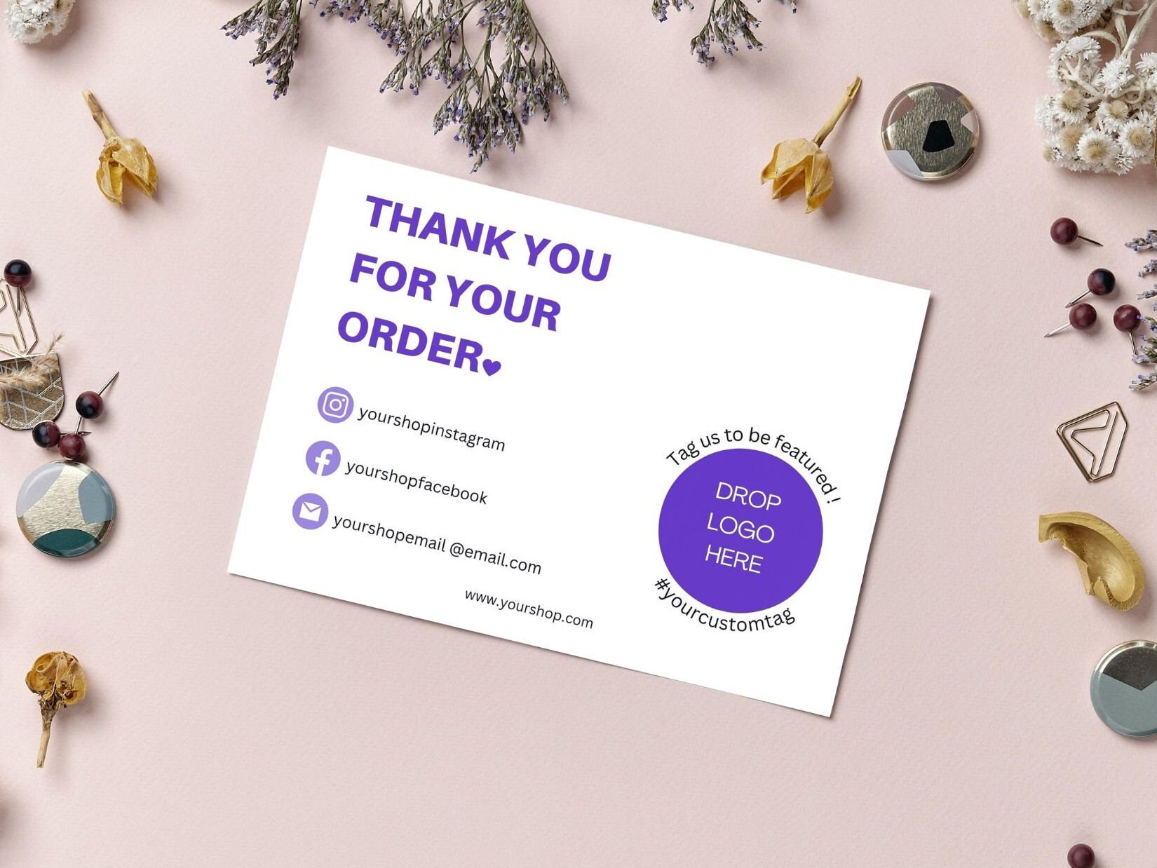 Thank You Card Editable Template / Printable / Instant - Etsy