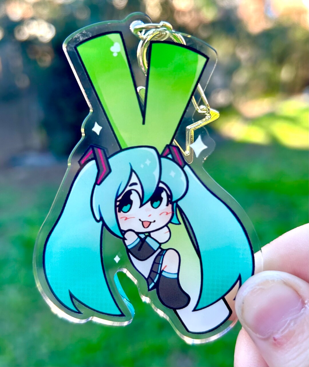 Miku With Leek Acrylic Charm - Etsy