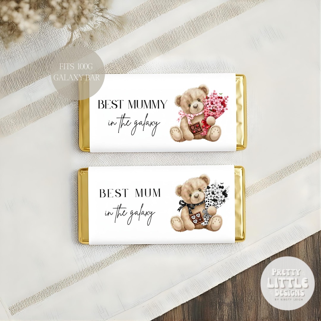 Personalized Chocolate Bar Wrapper, Best Mummy in the Galaxy, Mother's ...