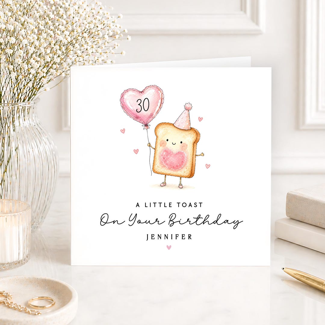 Personalised Birthday Card, Funny Toast Birthday Card, Cute Best Friend ...