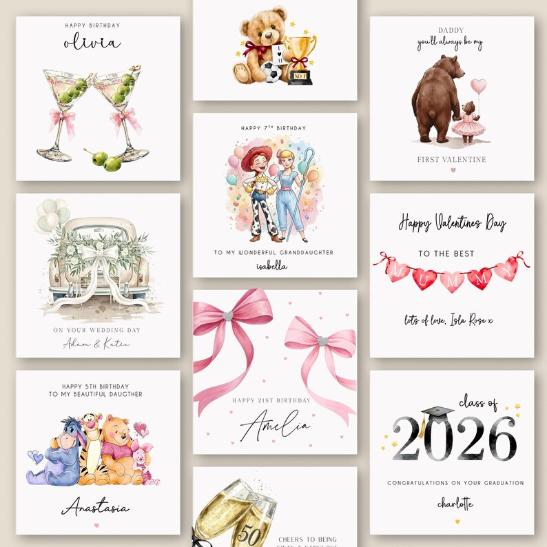 Personalized 1st Birthday Card for Niece - Custom Name Brown Bear ...