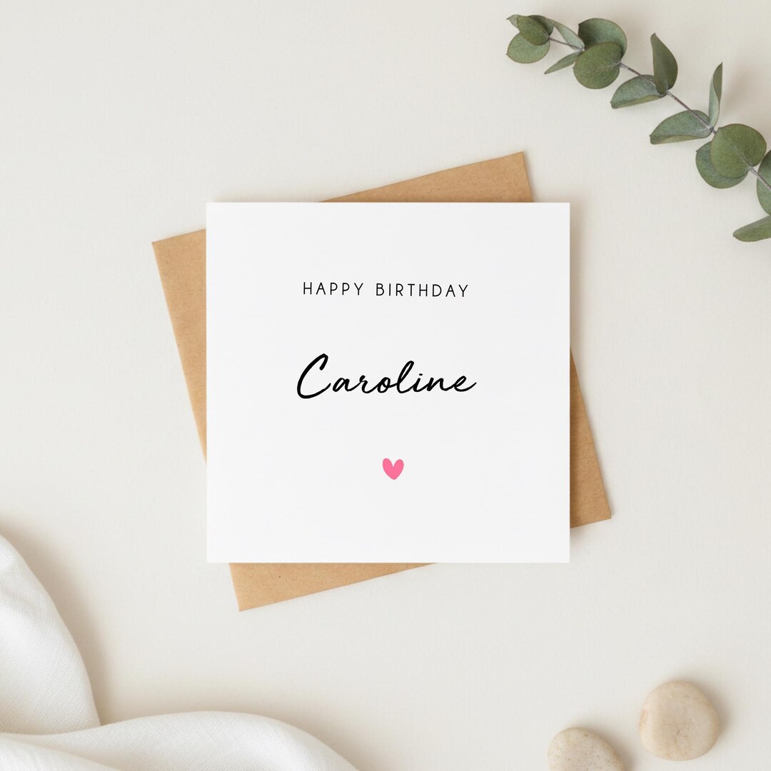 Personalized Heart Custom Name Birthday Card for Her, Card for Him ...