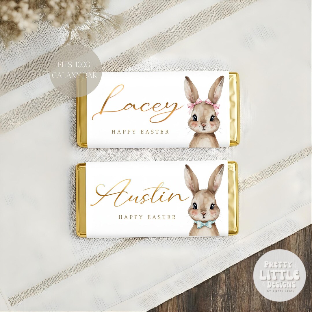 Personalised Easter Bunny Galaxy Chocolate Bar Wrapper | Easter Egg ...