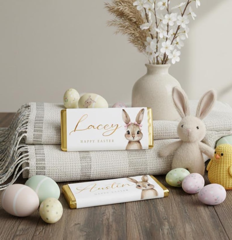 Personalised Easter Bunny Galaxy Chocolate Bar Wrapper | Easter Egg ...