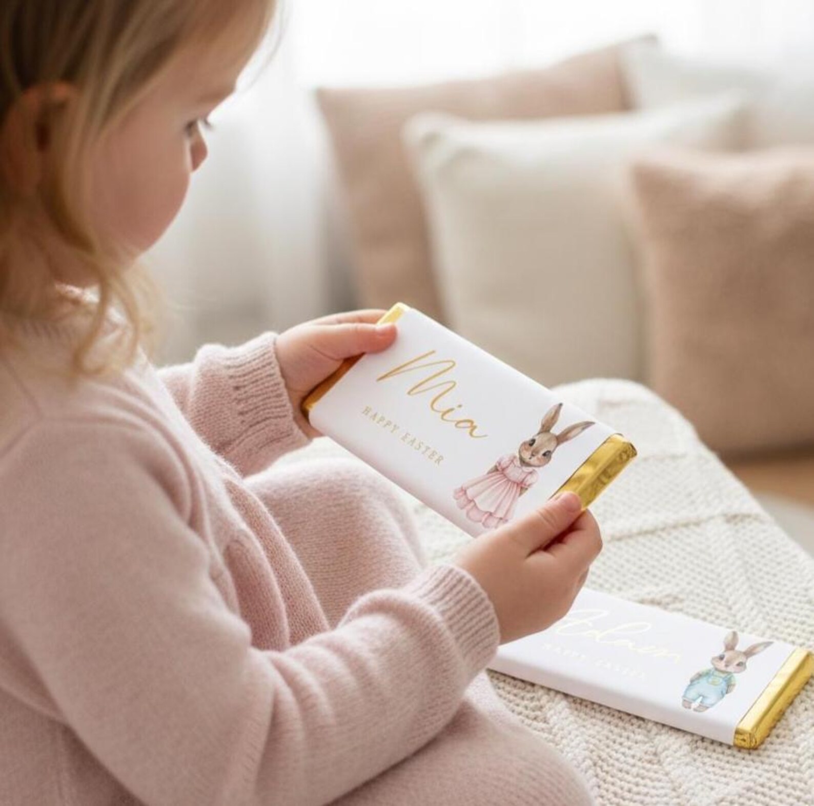 Personalised Easter Bunny Galaxy Chocolate Bar Wrapper | Easter Egg ...