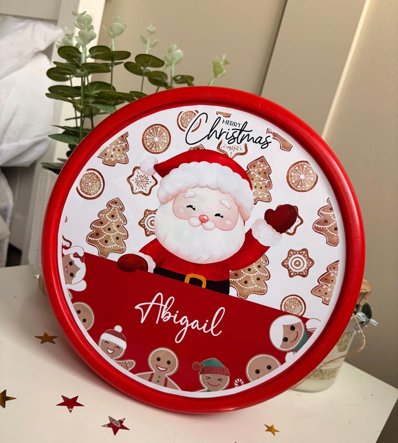 Personalized Christmas Chocolate Tub Stickers | Custom Santa Labels for ...