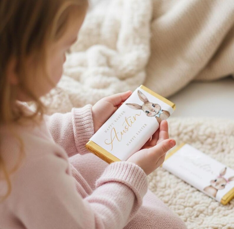 Personalised Easter Bunny Galaxy Chocolate Bar Wrapper | Easter Egg ...