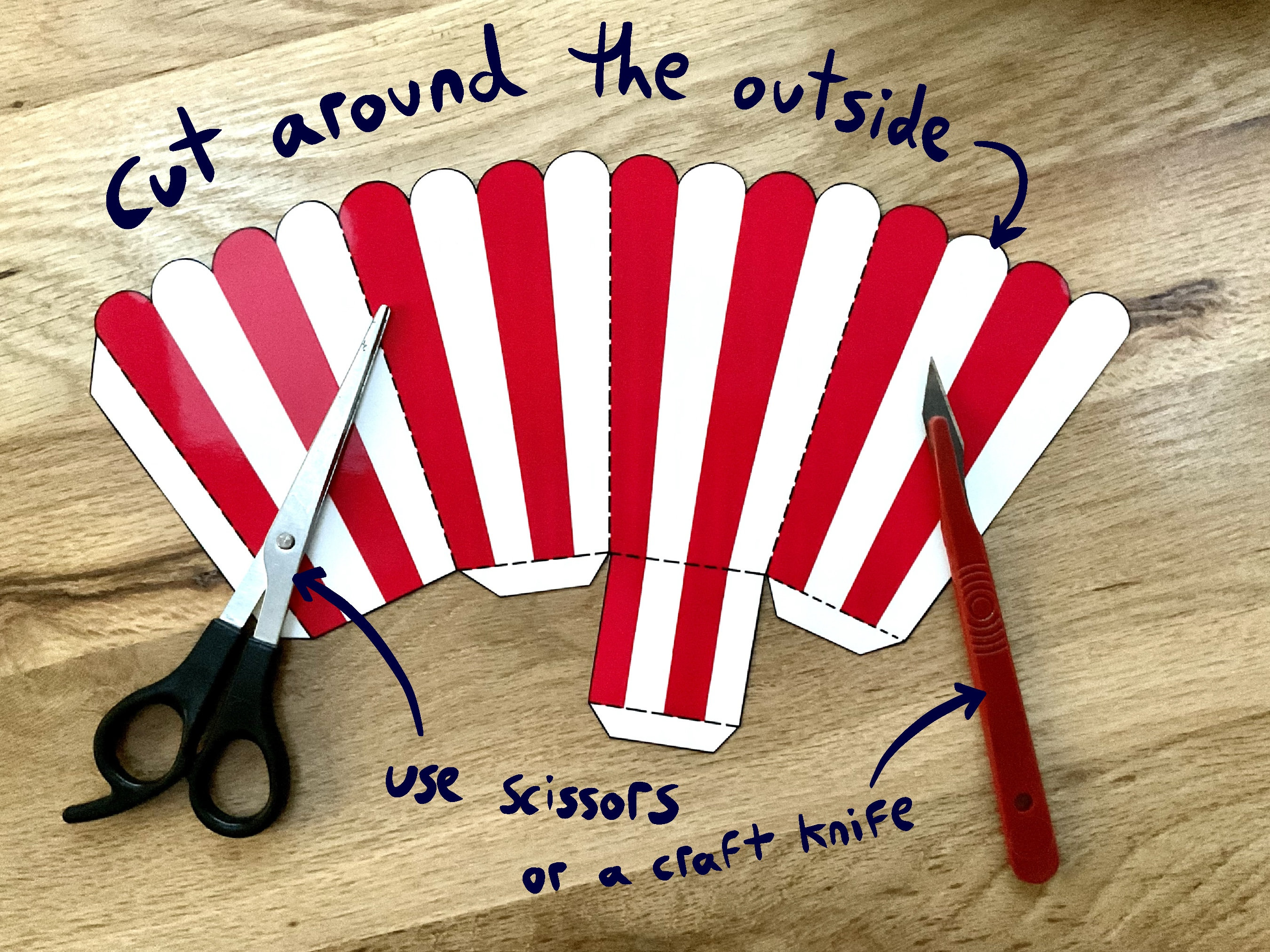 Printable Popcorn Box, Instant Download, Carnival Popcorn, Red & White ...