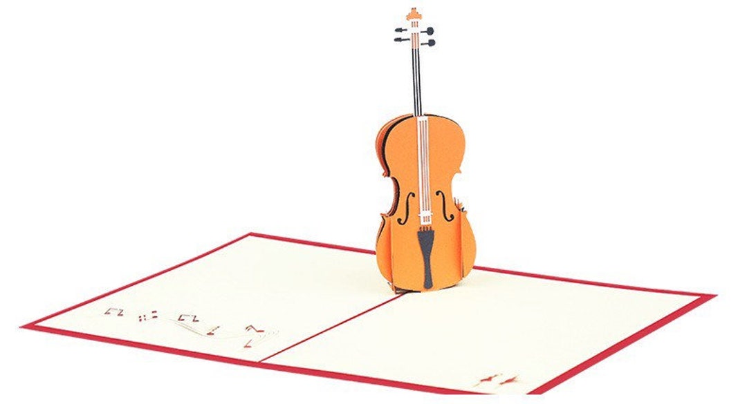 3D Violin Pop up Card Cello Pop up Gift Card Violation - Etsy