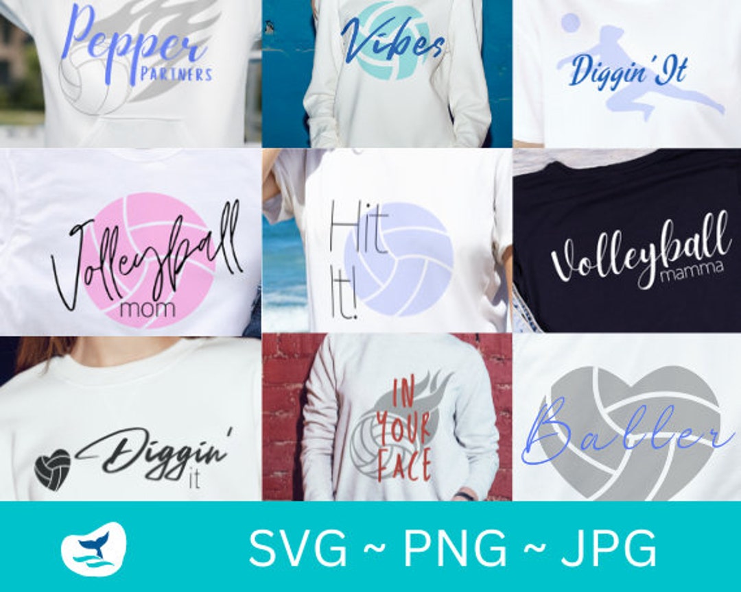 Volleyball SVG Bundle, Volleyball Mom SVG, Volleyball Gifts, PNG, 10 ...