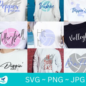 Volleyball SVG Bundle, Volleyball Mom SVG, Volleyball Gifts, PNG, 10 ...