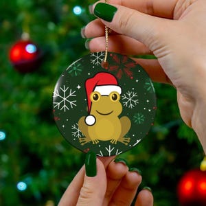 PUERTO RICO COQUÍ With Santa Hat Ceramic Ornament Cute Christmas Tree ...