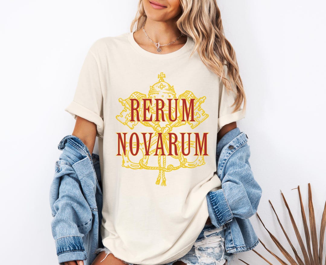 RERUM NOVARUM Shirt New Pope Leo XIV Crossed Keys Tee Revolutionary ...
