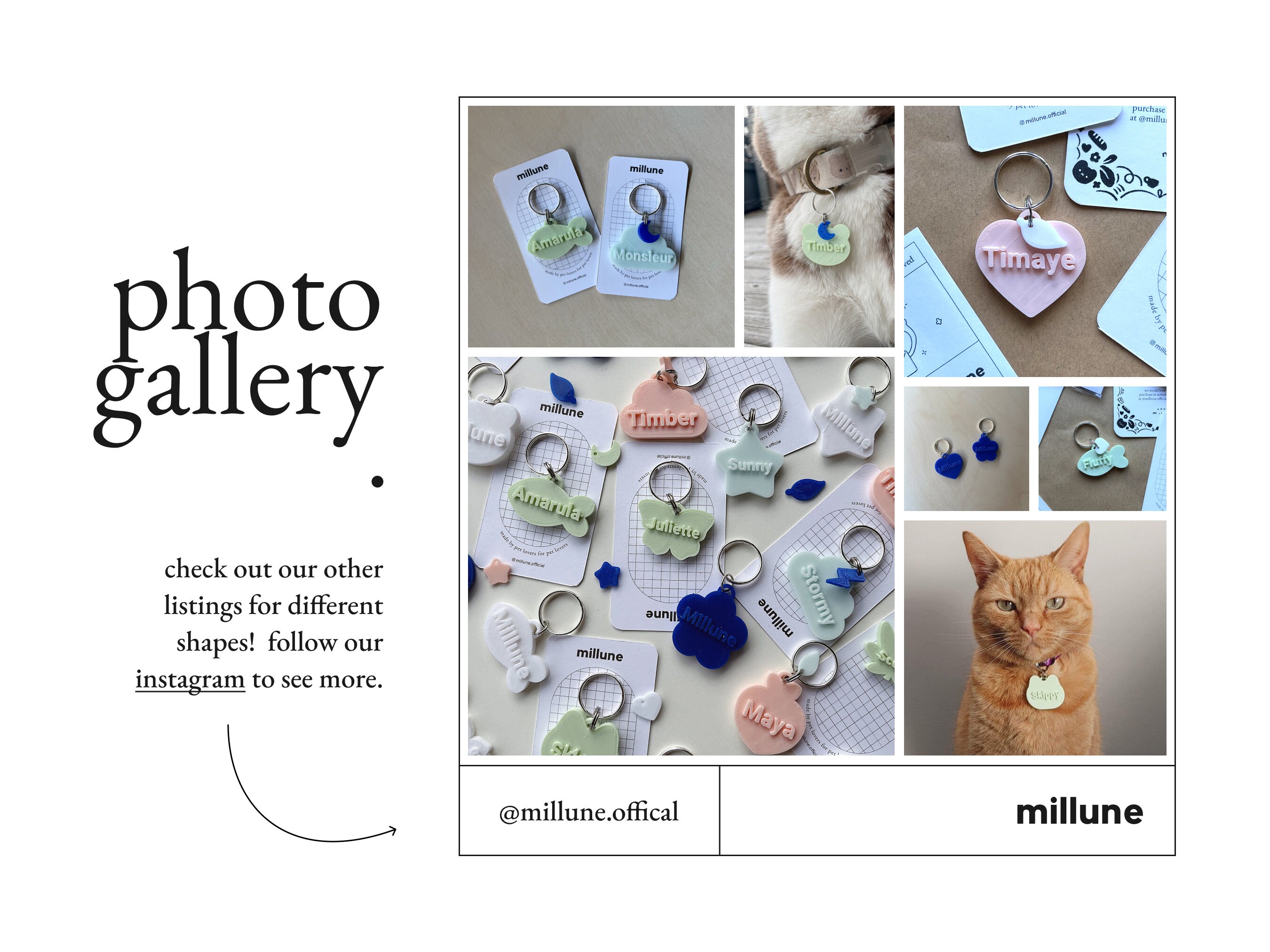 Custom Name Pet Tag, Lightweight Custom 3D Printed Tags - Etsy