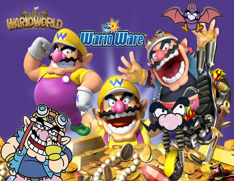 Wario Poster, Wario World Wall Art, Super Mario Bros. Rolled Canvas ...