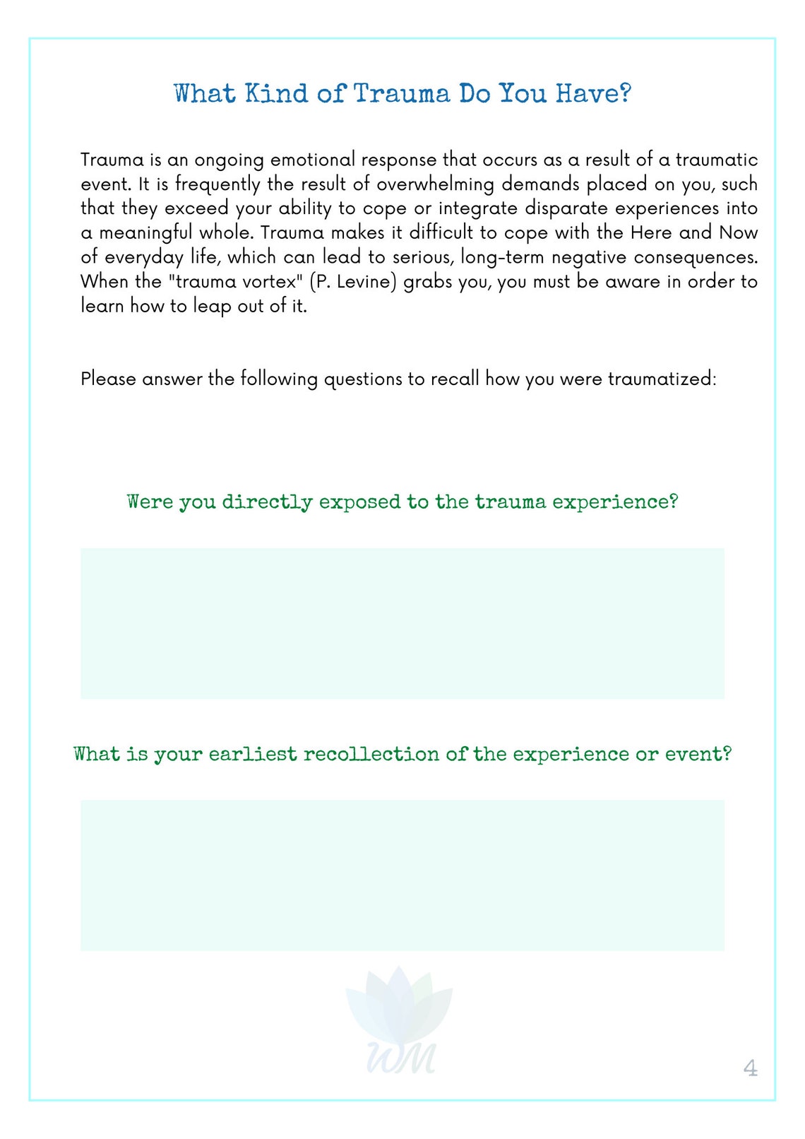 Understanding Your Trauma Workbook - Etsy