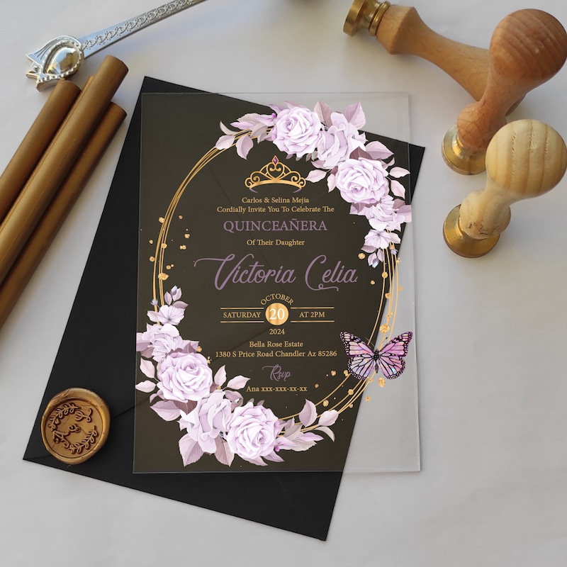 Acrylic 15 Anos Invitation - Etsy