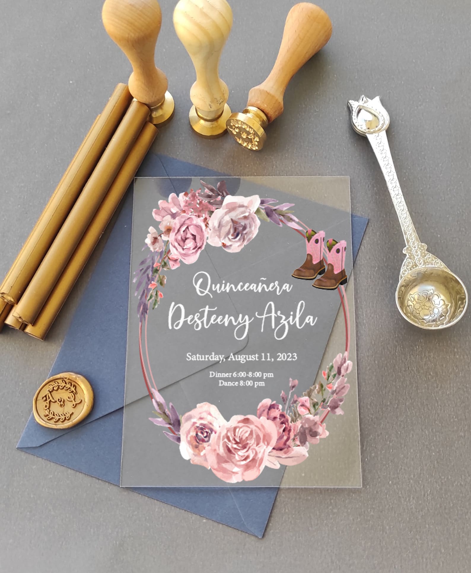 Quinceanera Invitation Acrylic Invitation Quinceanera Sweet - Etsy