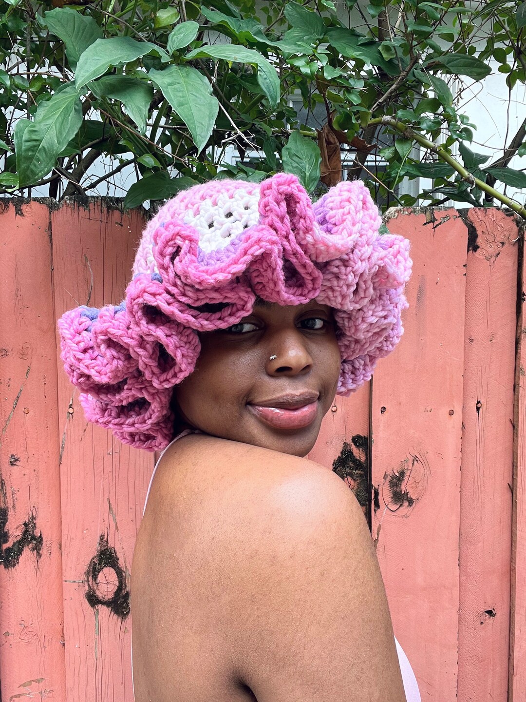 Multicolor Ruffle Hat - Etsy