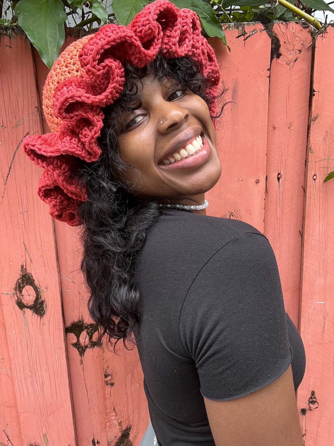 Colorful Crochet Ruffle Bucket Hat - Etsy