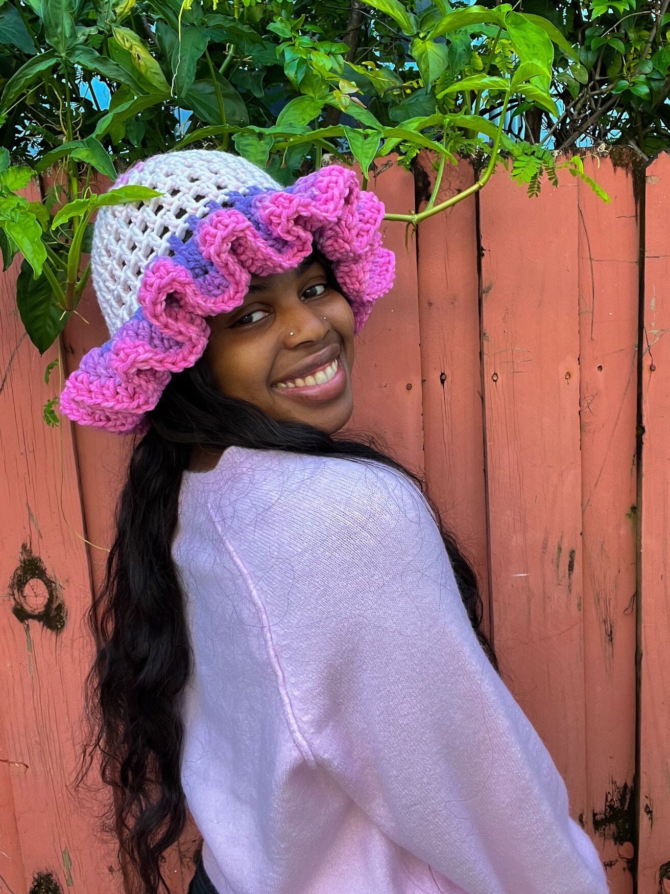 Multicolor Ruffle Hat - Etsy