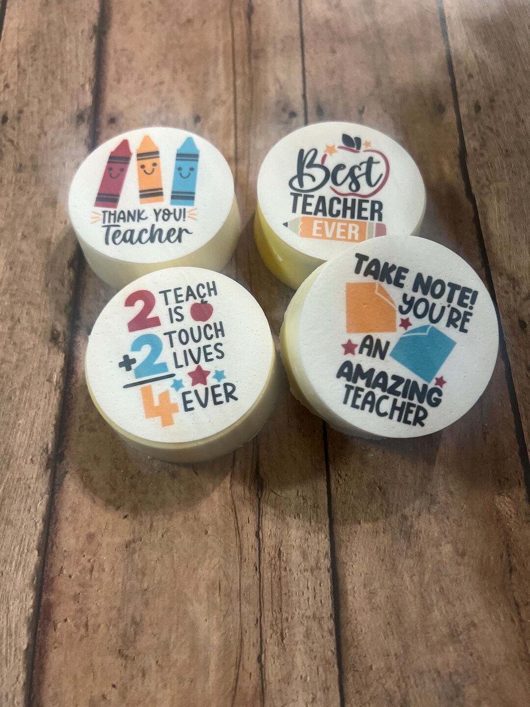 2 Precut Round Edible Toppers TEACHER APPRECIATION WEEK - Etsy
