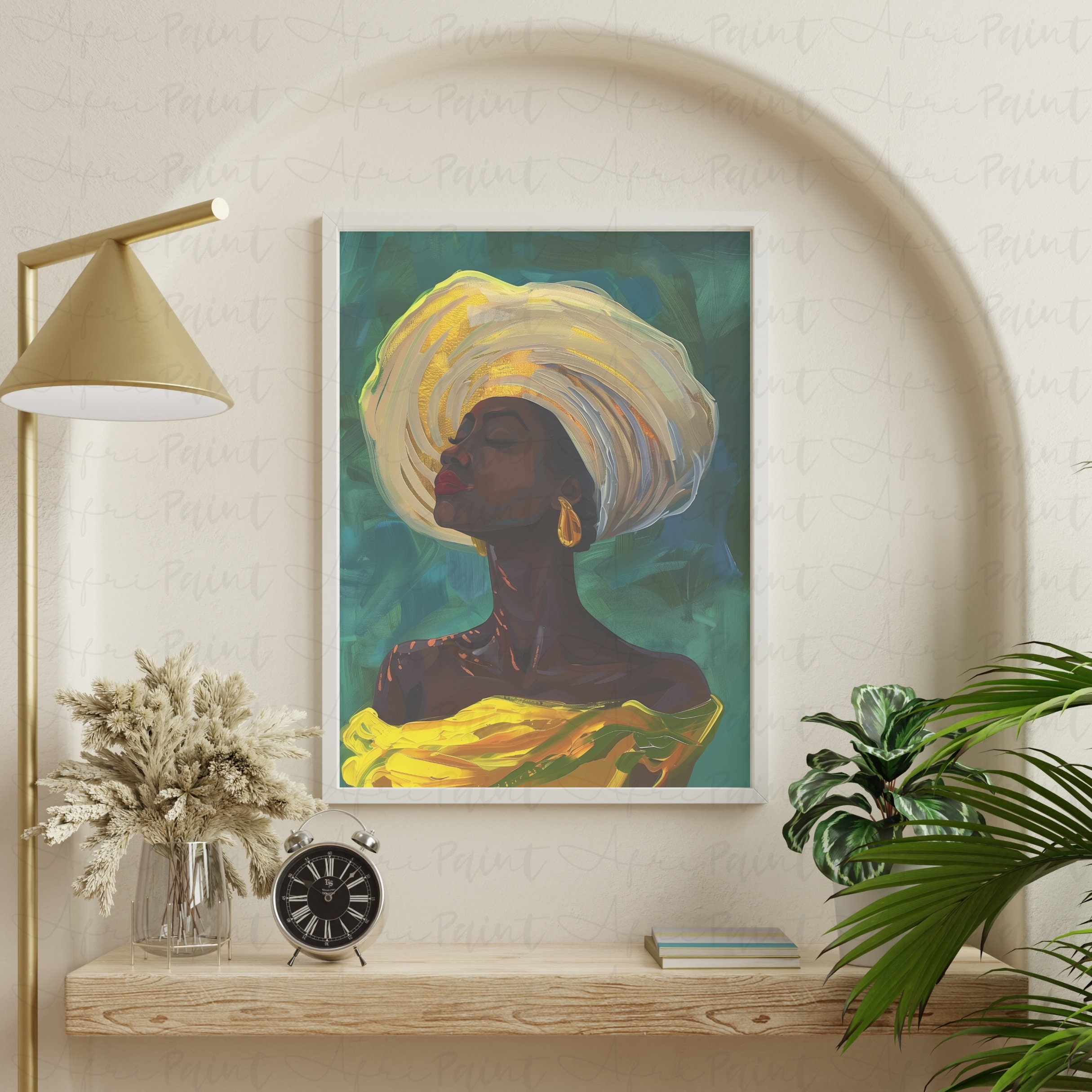 Gorgeous Golden Gele Physical Poster Wall Art, West African Poster ...