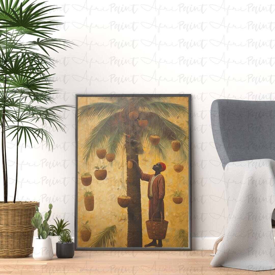 Palm Wine Tapper Digital Printable Wall Art African Wall Art Abstract ...