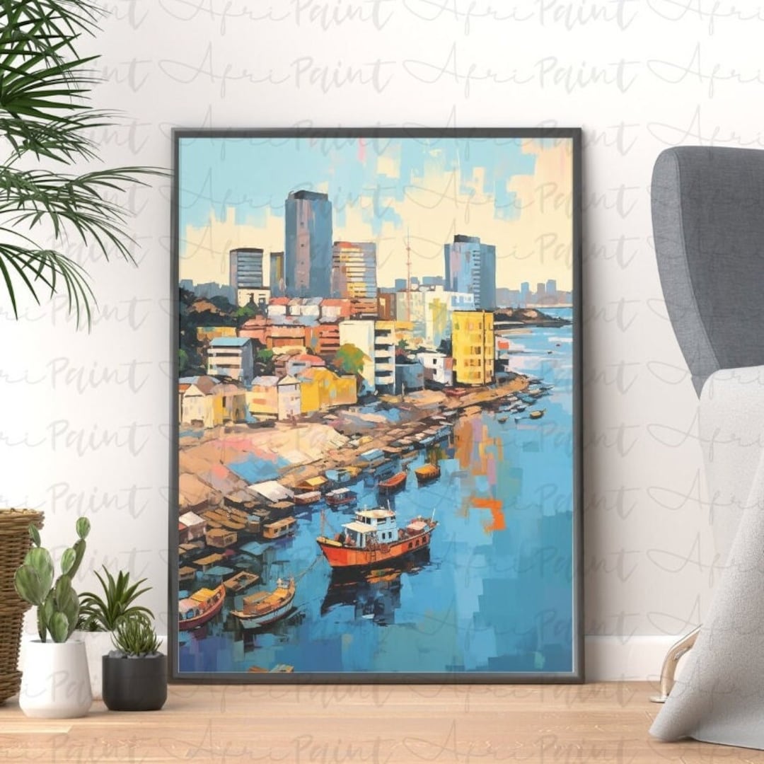 Lagos Island Wall Art|lagos Lagoon| Nigerian Wall Art| African Digital ...