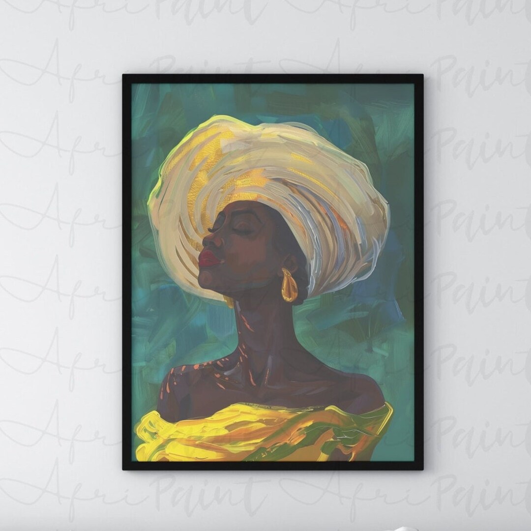 Gorgeous Golden Gele Physical Poster Wall Art, West African Poster ...