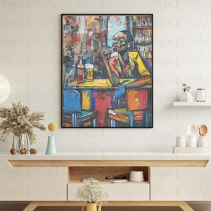 The African Barman, African Digital Printable Art, Abstract Afro Wall ...